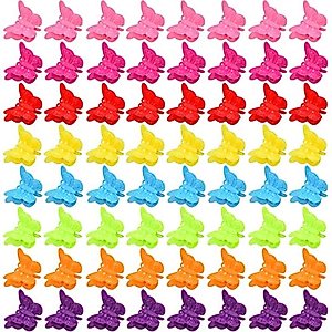 100 Packs Assorted Color Butterfly Hair Clips, Beautiful Mini Clips Accessories for Women and Girls, Random