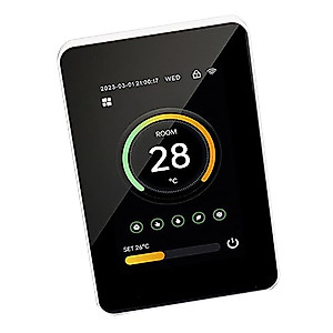 Digital Thermostat, 100?250VAC Smart Thermostat 4.3in Vertical Screen Professional IP20 for Floor Heating (16A)