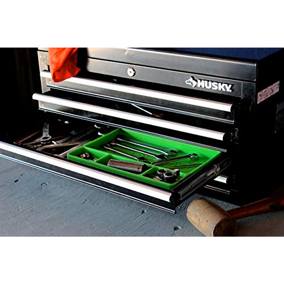 Gripty | PREMIUM Silicone Tool Tray | Flexible | Multi Purpose Mat | Portable Tool Box Organizer | No Magnets | Easy Clean Up | (Medium-ORIGINAL Green)