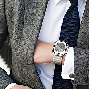 Wingle 2 in 1 Waterproof Case for Apple Watch Series 9 8 7 45mm Screen Protector【Looks Like Apple Watch Ultra】, 2 Pack iWatch Face Cover + Back Bumper with Tempered Glass for Men, Titanium