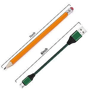 Short Micro USB Cable 3Pack 0.5FT/6inch Android Durable Premium Nylon Braided Fast Charging Sync Cord for Car,Power Banks,Roku TV Stick,4K Fire TV Stick,Chromecast,Samsung LG Phone Portable Charger