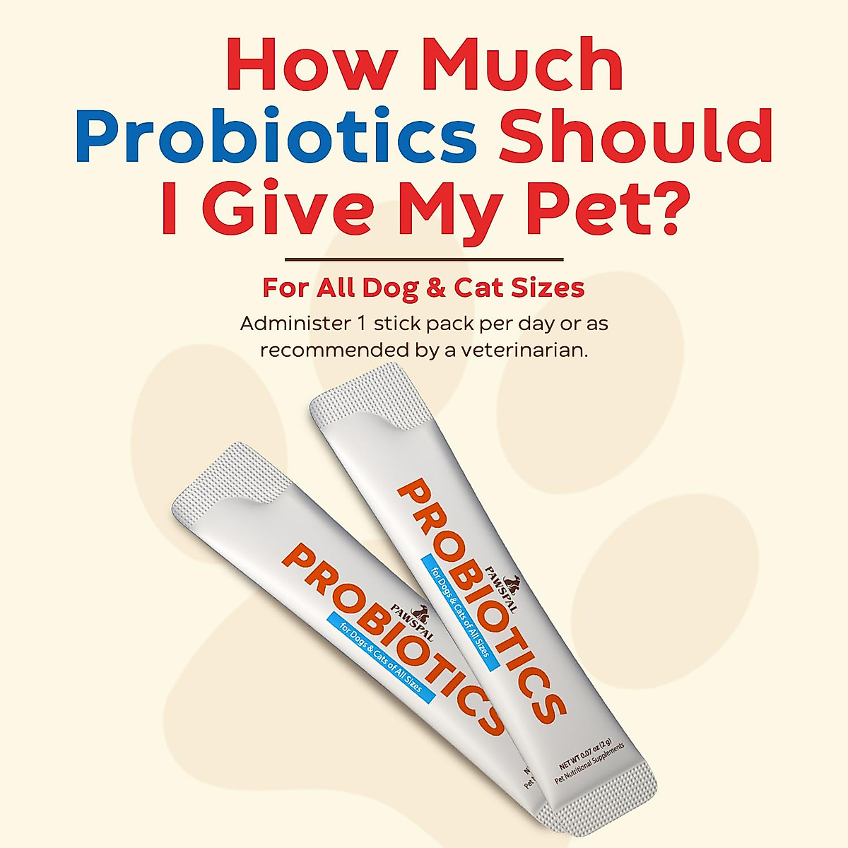 Probiotics for Dogs and Cats, 5 Billion CFU, Veterinarian Formulated, Digestive & Immune Health, Gut Flora Balance, All Natural Probiotic Powder, Chicken Liver Flavor, 20 Sticks