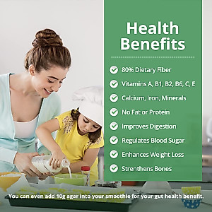 LIVING JIN Agar Agar Powder (4oz) Vegan Gelatin Substitute, Certified Gluten-free, Non-GMO, 100%, Sugar-free, Halal, Desserts, 100% Natural Red Algae