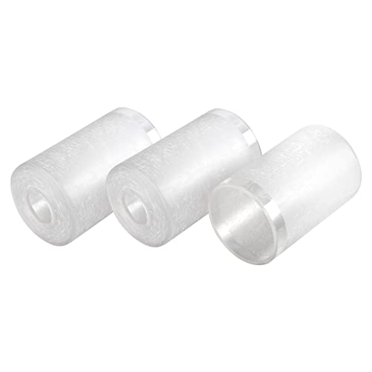 GoldSwift 3 Pack White Linen Glass Lamp Shade Replacement Globe & Covers for Light Fixtures, 6" Tall, 4" Diameter, 1-5/8 inch Fitter, Cylinder Glass Shade for Chandelier Pendant Wall Sconces