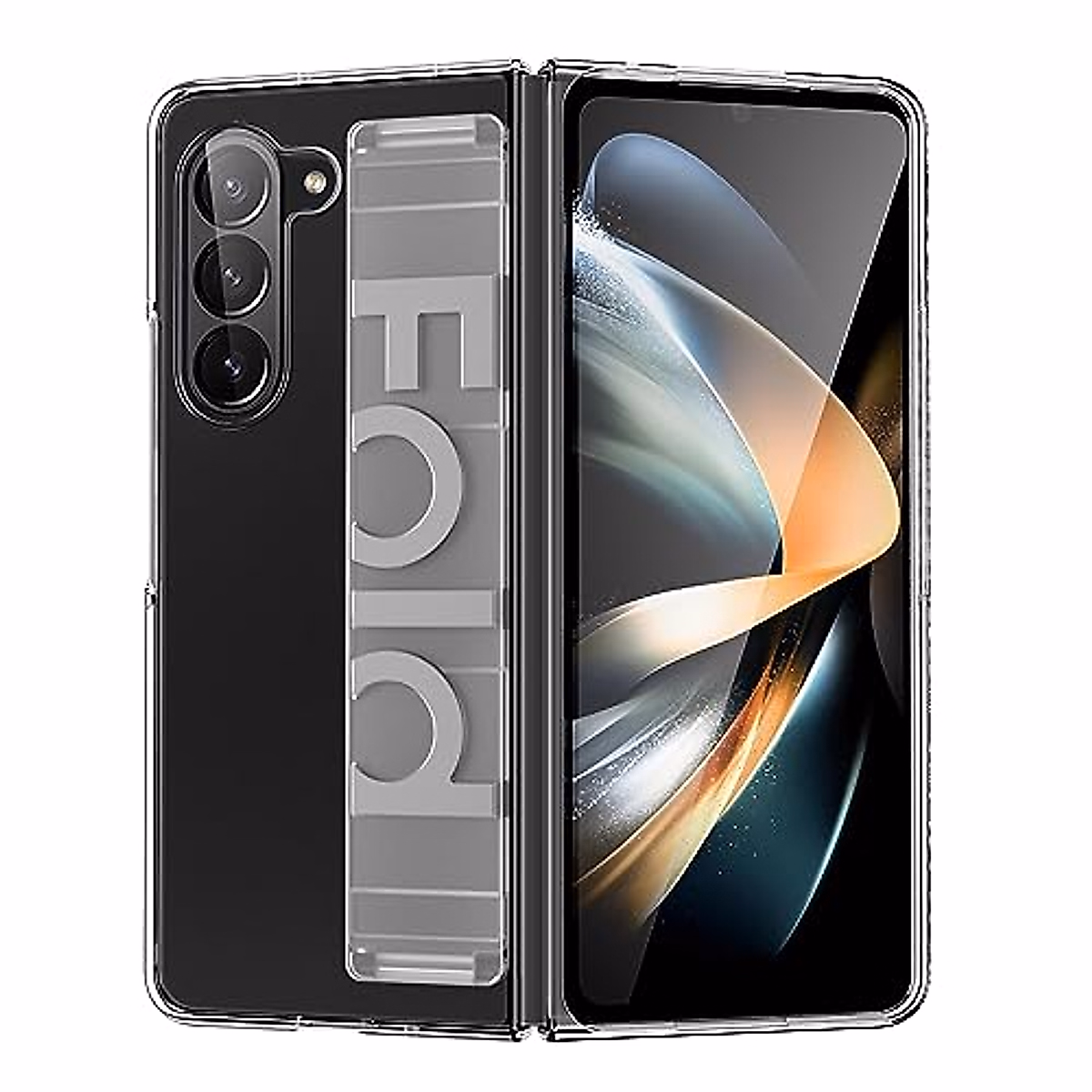 phone flip case Ultra-Thin Case Compatible with Samsung Galaxy Z Fold 5 Case w Grip Silicone Strap, Hard PC Case, Anti-Scratches Shockproof Case Protective Phone Case phone screen protection ( Color :