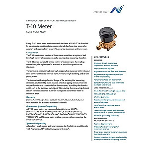Neptune T-10 3/4" (5/8" x 3/4") Direct Read Bronze Meter with Couplings - Measuring in Cubic Feet