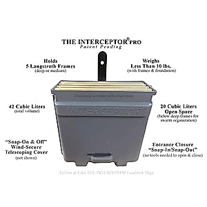 Honeybee Swarm Trap-THE INTERCEPTOR PRO Complete Kit ASSEMBLED With Frames, Foundation, Lure & REAL Beeswax Coating (also includes tree strap & hooks)