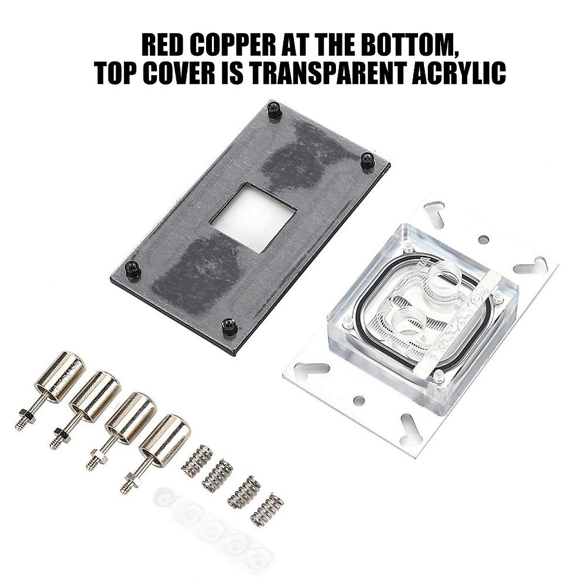 Water Cooling Block, Anti-oxidization Technology Computer CPU Water Cooling Block Waterblock Copper Base with Micro Channel for AM2 / AM2+ / AM3 / AM3+ / AM4 / FM2+ CPU