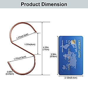 SumDirect 10pcs 4 Inch Rose Gold Flat S Hooks, Heavy Duty Stainless Steel S Shaped Hooks for Hanging