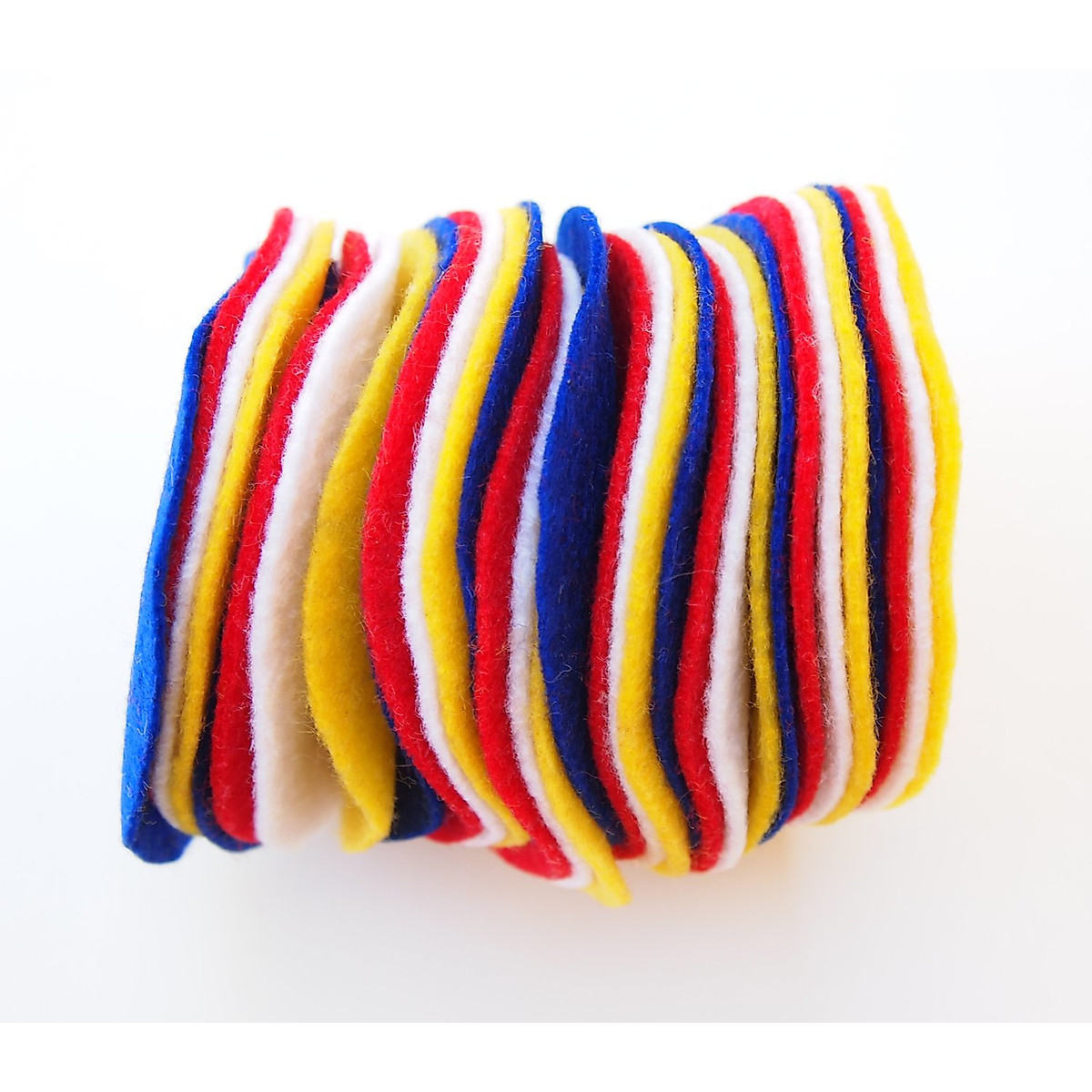 Playfully Ever After Blue, Red, White & Yellow Craft Felt Circles (3 Inch - 30pc)