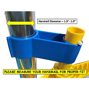 Leaf Bone - Leaf Net Skimmer Clip, In-Ground Swimming Pools and ONLY 1.9" Steel Ladder Handrails (Net Not Included), Leaf Rake Ladder Attachment