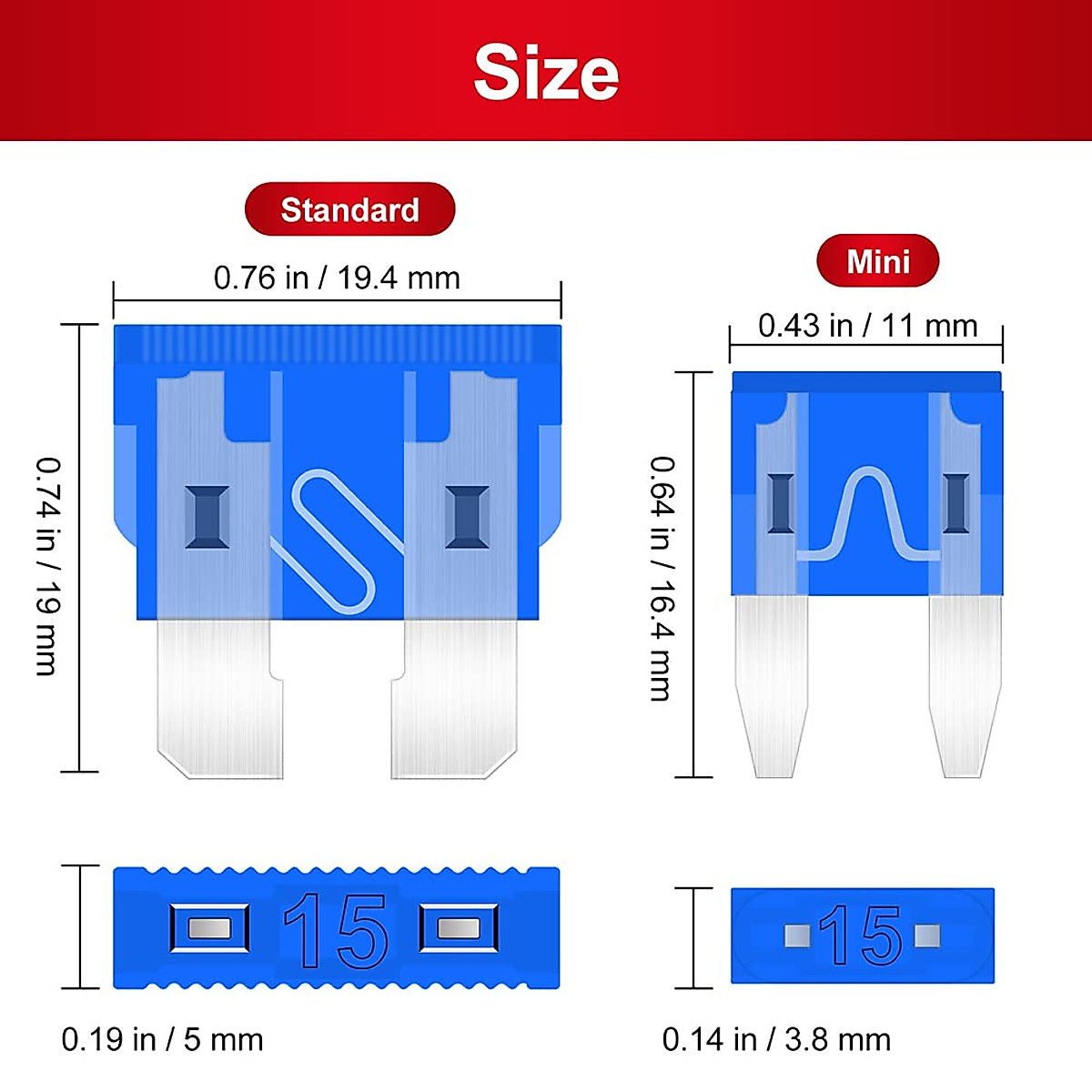 Fuses Car Fuses Assortment Kit,168pcs Standard & Mini Sized Blade Fuse Kit (2A 3A 5A 7.5A 10A 15A 20A 25A 30A 40A) with Fuse Pullers for Boat Truck SUV Auto RV