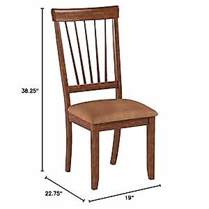 Signature Design by Ashley Berringer 18" Rustic Dining Chair with Cushions, 2 Count, Brown