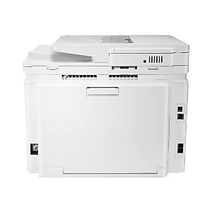 HP Color Laserjet Pro M283cdwC Wireless All-in-One Laser Printer, Print Scan Copy Fax, Auto 2-Sided Printing, Remote Mobile Print, 22ppm, 260-Sheet, 256MB, White - Bundle with JAWFOAL Printer Cable