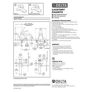 DELTA FAUCET B501LF, 4.25 x 6.13 x 4.25 inches, Chrome