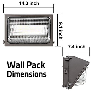 Konlite 2 Pack 80W LED Wall Pack Light 11,600LM 5000K 0-10V Dimmable Daylight Dust to Dawn LED Outdoor Lighting - ETL - 400W Equal