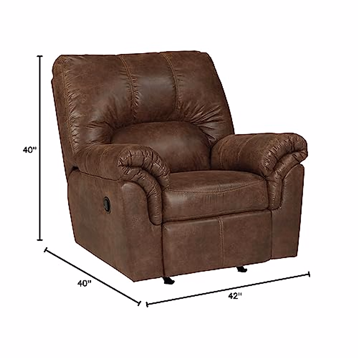 Signature Design by Ashley Bladen Faux Leather Manual Rocker Recliner, Brown