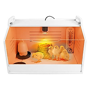 Chick Brooder Brooding Box for Chicks/Parrot/Duckling/Kittens/Puppies, with Heating lamp, Glass Window,Brooder Brooder Box Warms up to 15 Chicks,High Temperature Resistant Brooder Box (ChickBrooder1)