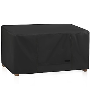NettyPro Patio Coffee Table Cover Rectangular, Waterproof Outdoor Furniture Small Side Table Cover Rectangle, 48x26x18 inch, Black