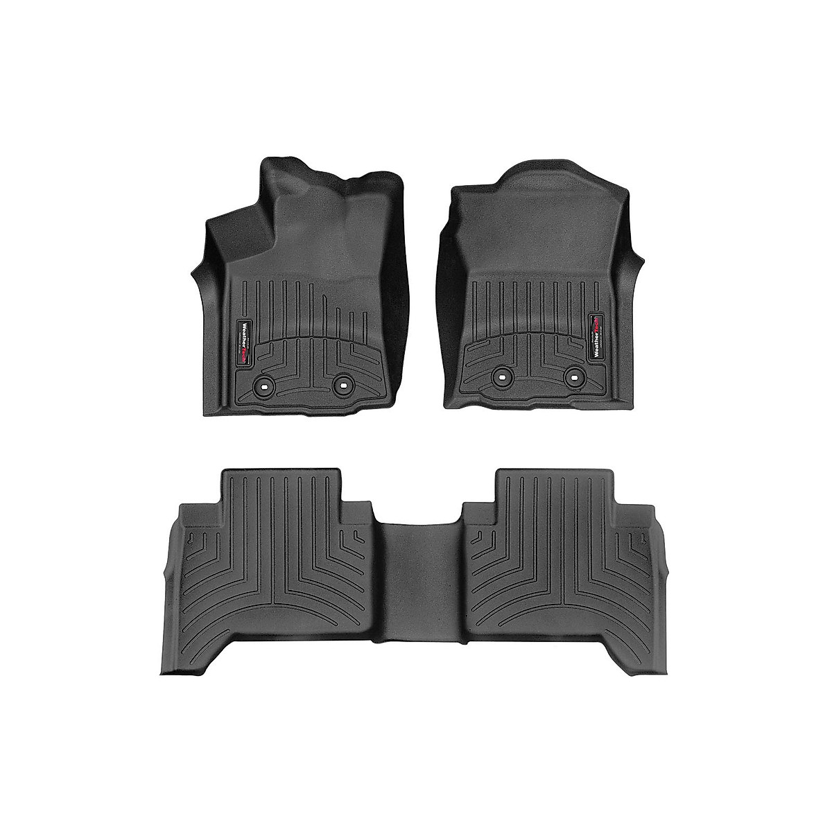 WeatherTech Custom Fit FloorLiners for Toyota Tacoma (Automatic, Double Cab) - 1st & 2nd Row (4412991-448722), Black