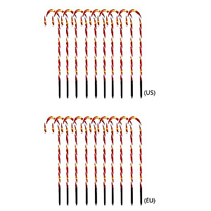 Christmas Candy Cane Lights,LED Christmas Candy Cane Lights， Fairy Landscape Lighting Outdoor Garden Pathway Yard Lawn Lamp， Home New Year Xmas Decoration