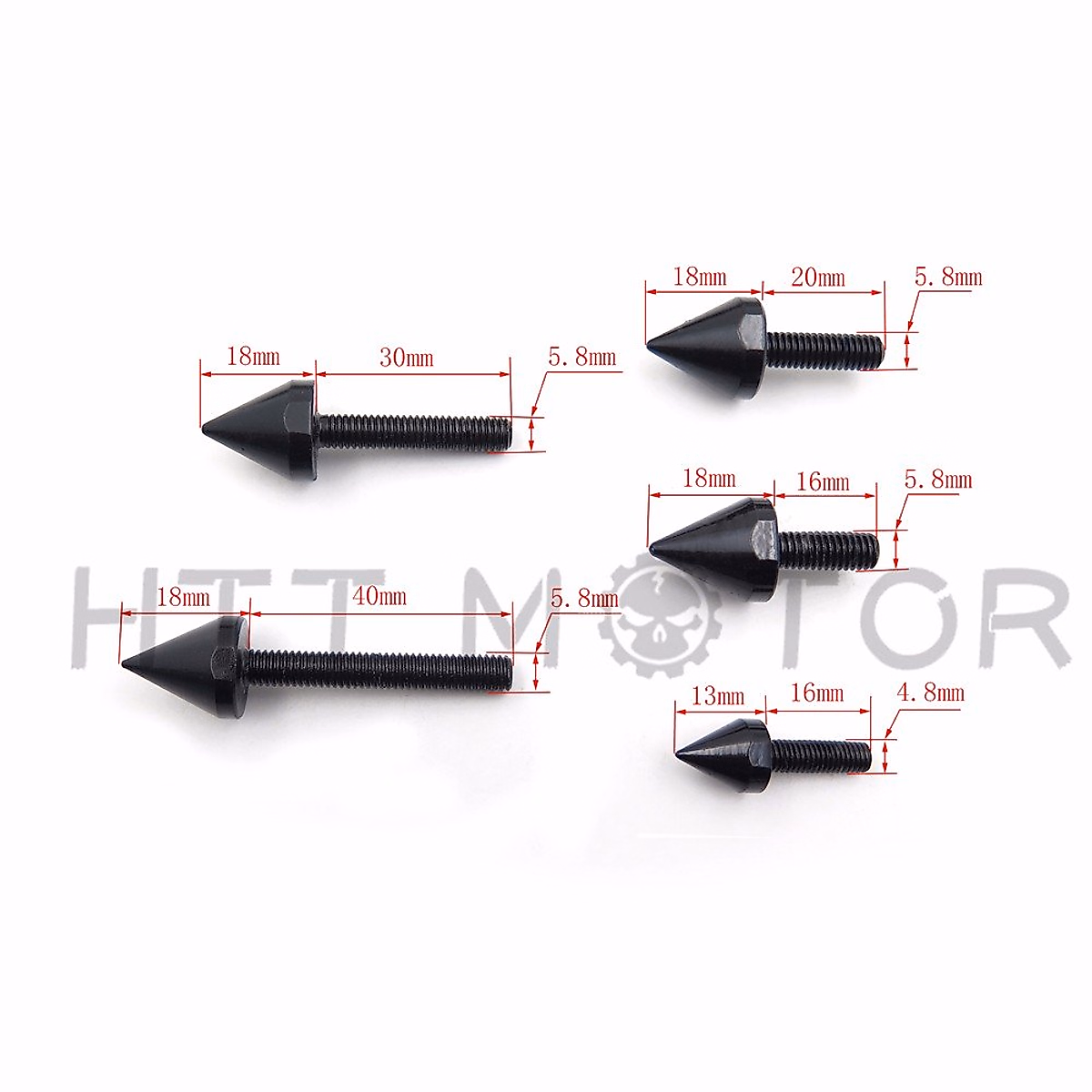 HTTMT MT215-008- Black Spike Fairing Bolts Compatible with 1999-2000 CBR 600 F4 2001-2007 Cbr600 F4I