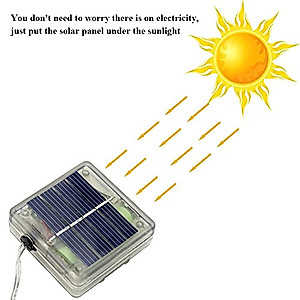 ErChen Remote Control Solar Powered Led String Lights, 33FT 100 LEDs Copper Wire Waterproof 8 Modes Decorative Fairy Lights for Outdoor Christmas Garden Patio Yard (Blue)