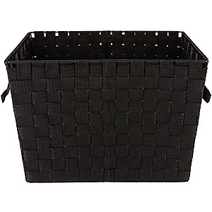 Whitmor Woven Strap Tote Black
