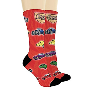 Classic Car Lover Gifts for Men and Women Classics Sock Car Novelty Gifts 1-Pair Novelty Crew Socks