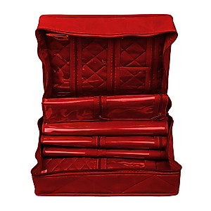 Yazzii Quilter’s Project Bag with 19 Pockets - Storage Craft Bag Organizer - Craft Organizers & Storage for Quilting, Sewing & More -Red