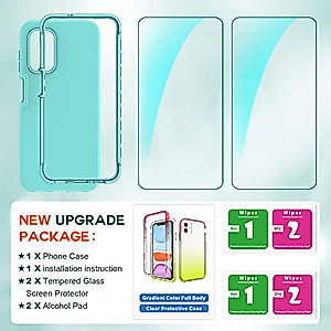 LeYi for Samsung Galaxy A13 5G Phone Case: Galaxy A13 5G Case with [2 x Tempered Glass Screen Protector], Full-Body Shockproof Soft Liquid Silicone Protective Phone Case for Samsung A13 5G, Mint