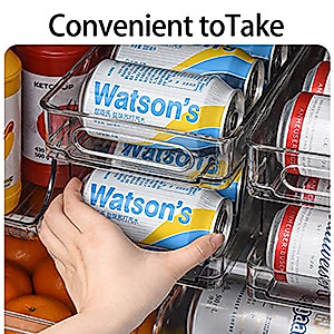 CHBC Fridge Bin BPA-Free Plastic Beverage Can Organizer Without Lid, Clear, 13.39in x 15.3in x 5.31in