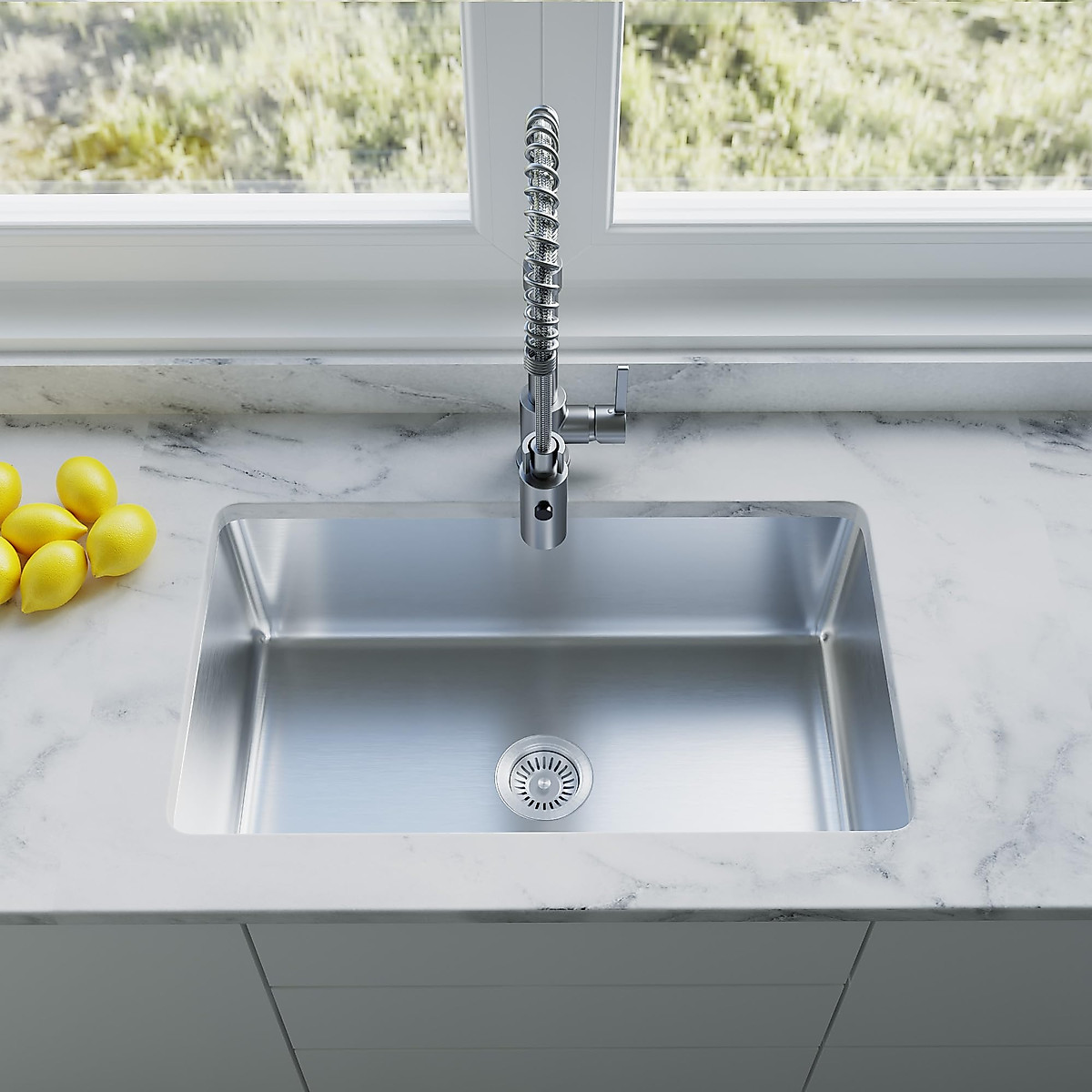 Dowell Undermount Single Bowl Stainless Steel Kitchen Sinks Handcrafted Small-Angle Corner Series 6005 3018;Stainer included