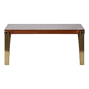 Kate and Laurel Bellingham Modern Floating Shelf for Wall, 18 x 8 x 8, Walnut Brown and Gold, Mid-Century Shelf for Storage and Display