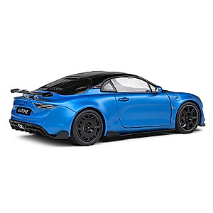 2023 Alpine A100 Radicale Blue Metallic with Carbon Hood and Top 1/18 Diecast Model Car by Solido S1801619