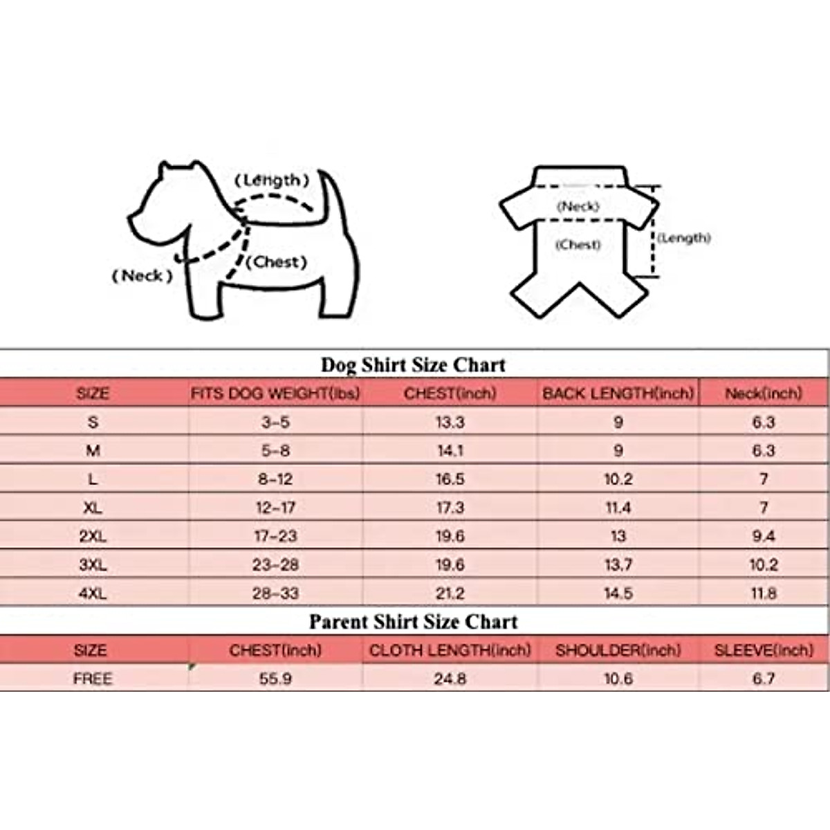 Dog and Owner Matching T-Shirts Family Clothes for Dog Pitbull Dog Clothes Shirt for PaPa and Mama- Mom and Pet Shirt are Sold Separately (Parent-Free, White)