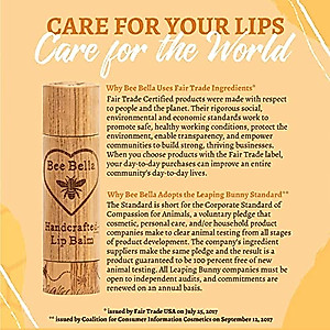 Bee Bella Lip Balm Stocking Stuffers, Candy Cane Scent, Moisturizing Lip Care Christmas Gifts, 100% Natural, Original Beeswax with Vitamin E, Handmade in USA (3 Pack)