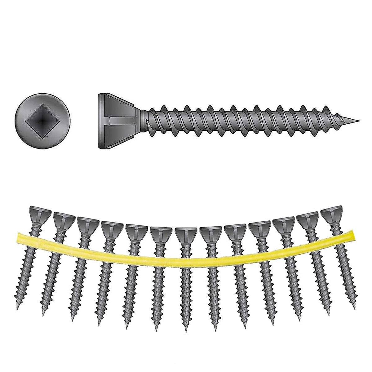 Simpson Strong-Tie HCKMTH114S Strong-Drive MTH Wood Underlayment Screw (Collated) — 7 x 1-1/4 in. Gr. Phosphate (1000)