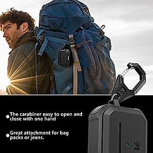 AirPods Pro 2nd/1st Generation Case, KMMIN Airpods Pro 2 Case Full Protective Hard Cover for Apple AirPods Pro 1st/2nd Gen Charging Case 2019/2022 with Keychain for Men Women [Front LED Visible]-Black