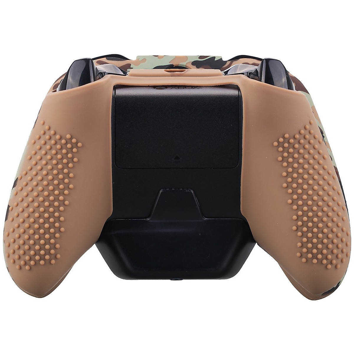 9CDeer Studded Protective Customize Transfer Printing Silicone Cover Skin Sleeve Case + 8 Thumb Grips Analog Caps for Xbox One/S/X Controller Brown Camouflage Compatible with Official Stereo Headset
