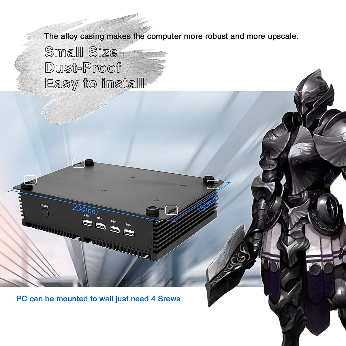 HISTTON Mini PC Windows 10 Pro, Fanless Mini Industrial Computer, Core i5-3317U Processor 8GB RAM 256GB SSD, Wi-Fi/Gigabit Ethernet/VGA&HDMI, 4K Dual Output, Mini Desktop Computer