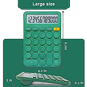 Standard Calculator 12 Digit,6.2 * 4.2in Desktop Large Display and Buttons,Calculator with Large LCD Display for Office,School, Home & Business Use,Automatic Sleep,15 °Tilt Screen (Green)