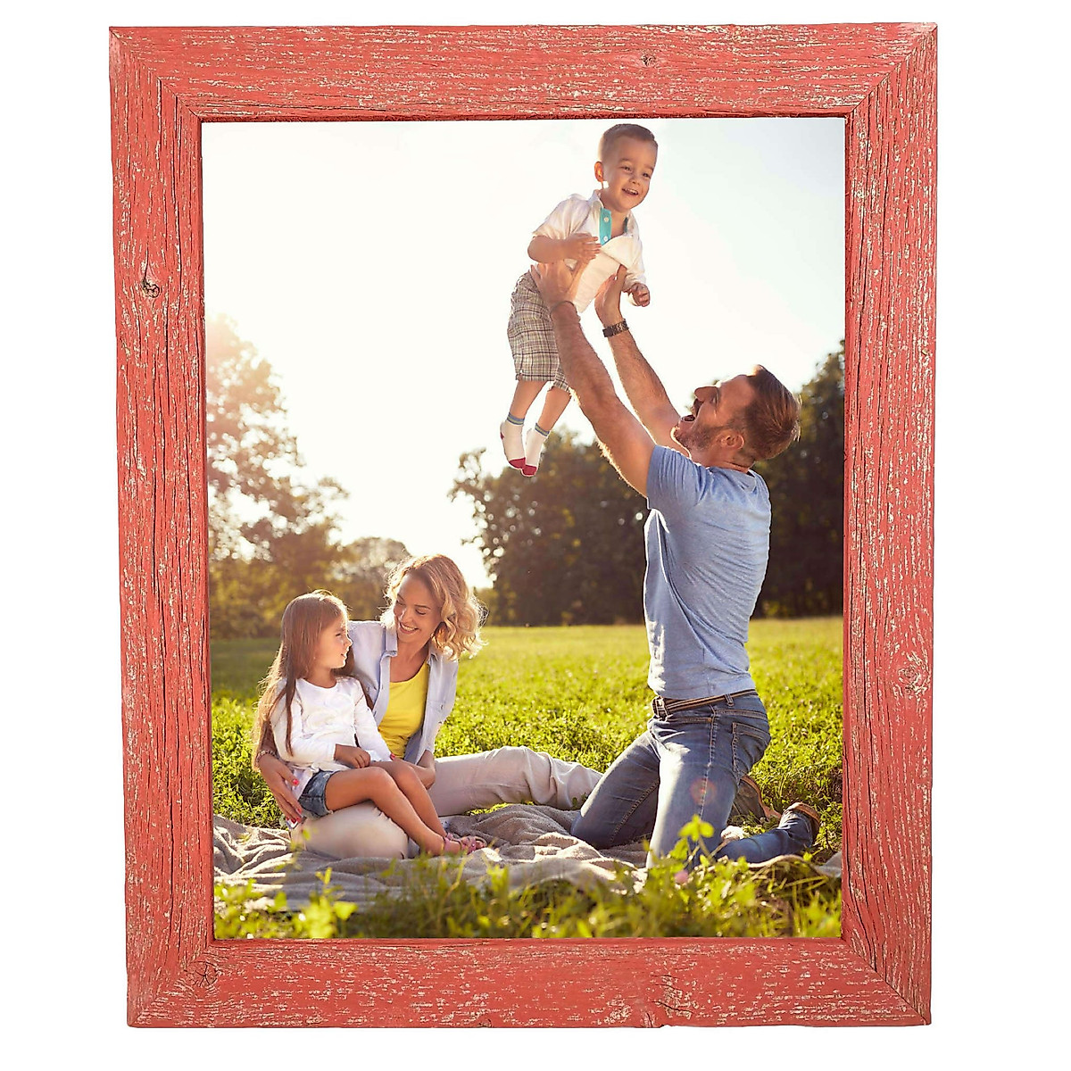 BARNWOODUSA | Farmhouse 18x24 Picture Frame | 1 1/2 inch Molding | 100% Reclaimed Wood | Rustic | Rustic Red