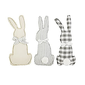 Mud Pie Easter Bunny Pillow, 24.5" x 11.25", Stripe