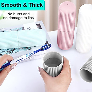 UCEC Toothbrush Case for Traveling, Portable Toothbrush Holders Travel Case, Toothbrush Holders for Travel, Camp, Home, School, Business, Bathroom, 2 Pack (Grey, White)