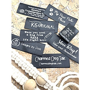 30 Black Custom Printed Satin Fabric Labels Sew On for Clothing, Crafts, Nursing Home Clothing, Children's Clothing, Knitting, Crocheting, Handmade Items