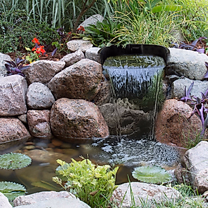 Aquascape Pond Filter and Waterfall Spillway, Efficient Mechanical and Biological Filtration, Compact | 77020,Black