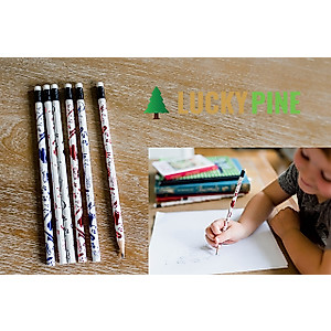 Lucky Pine Musical Instrument, Music Notes Pencils, Made in USA (24 pencil set)