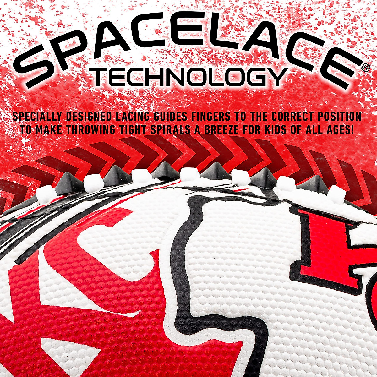 Franklin Sports NFL Kansas City Chiefs Football - Youth Mini Football - 8.5" Junior Size Ball - SPACELACE Easy Grip Texture- Perfect for Kids