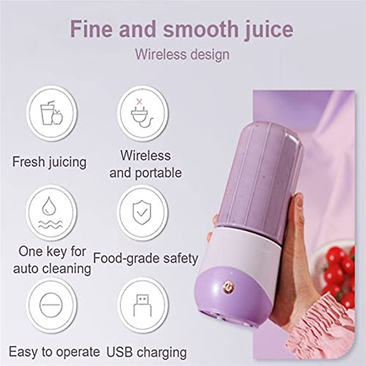 TANACC Portable Juice Blender Juicer Cup Portable Electric Juicer Mini Handheld Mixer Multifunction Juicer Blender Cup, Fresh Fruit Veget